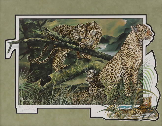 Jason Denaro (b.1945) Remarque Print Leopards