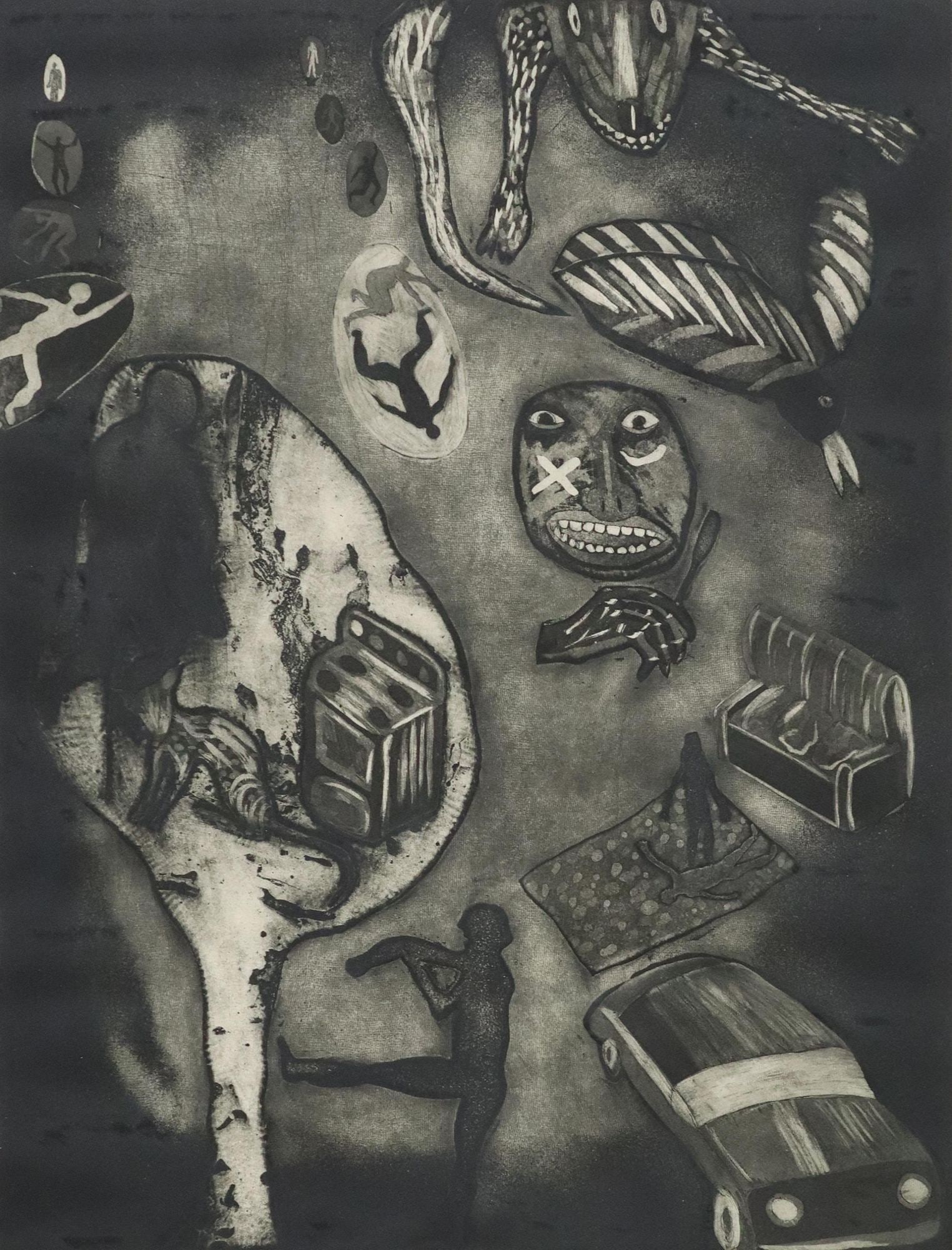 Joseph Marchione (20th C.) Signed Abstract Etching