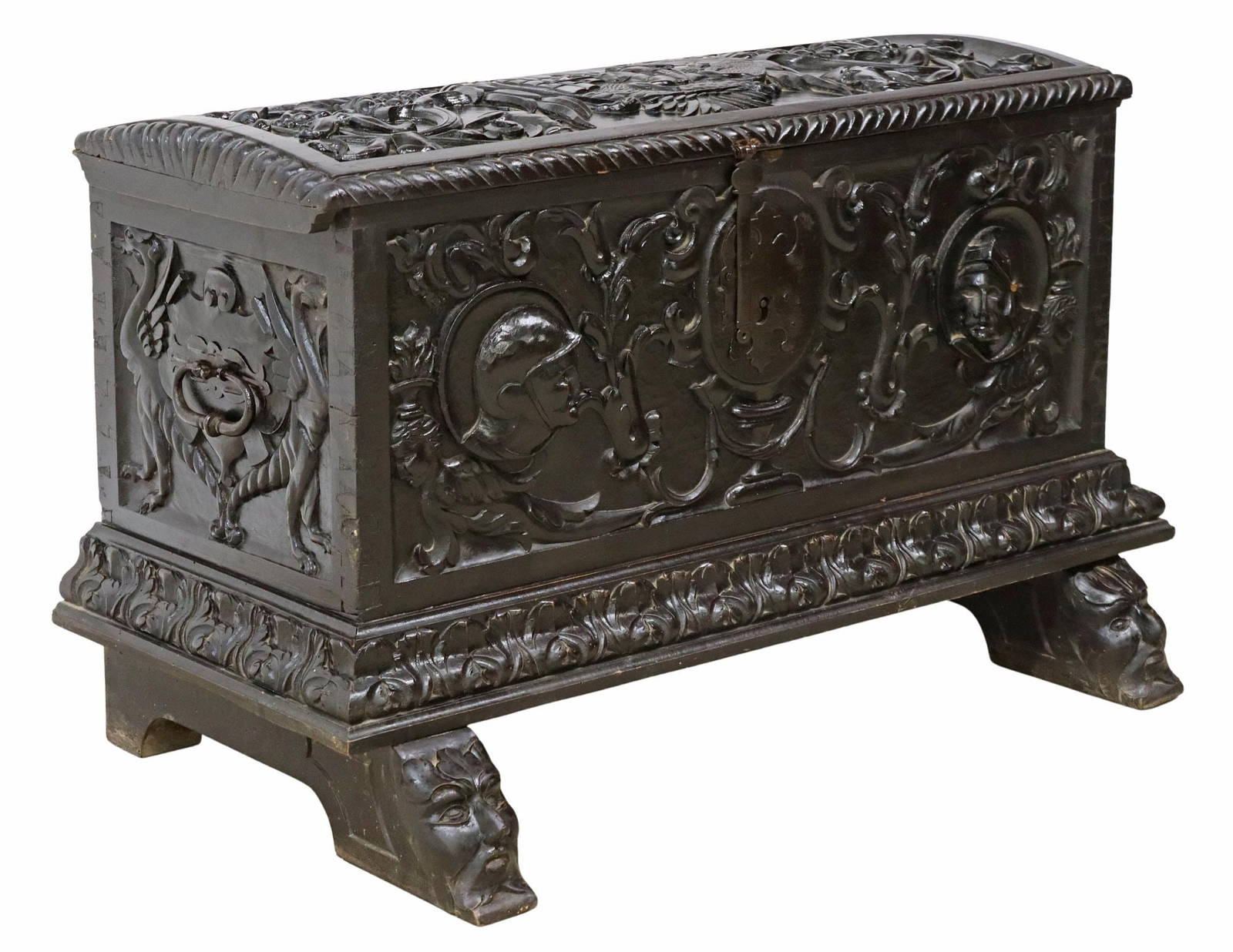Spanish Renaissance Revival Carved Storage Chest Auction