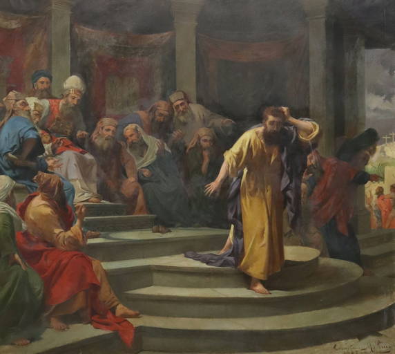 After Antoni Caba Biblical Painting, 75" X 84"