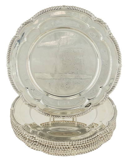 (10) Gorham Sterling Silver Gadroon Edge Chargers