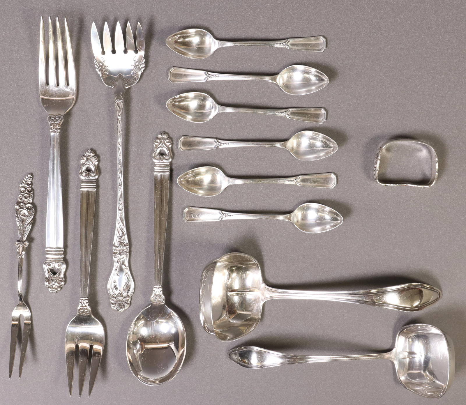 (14) American Assorted Sterling Silver Flatware Auction