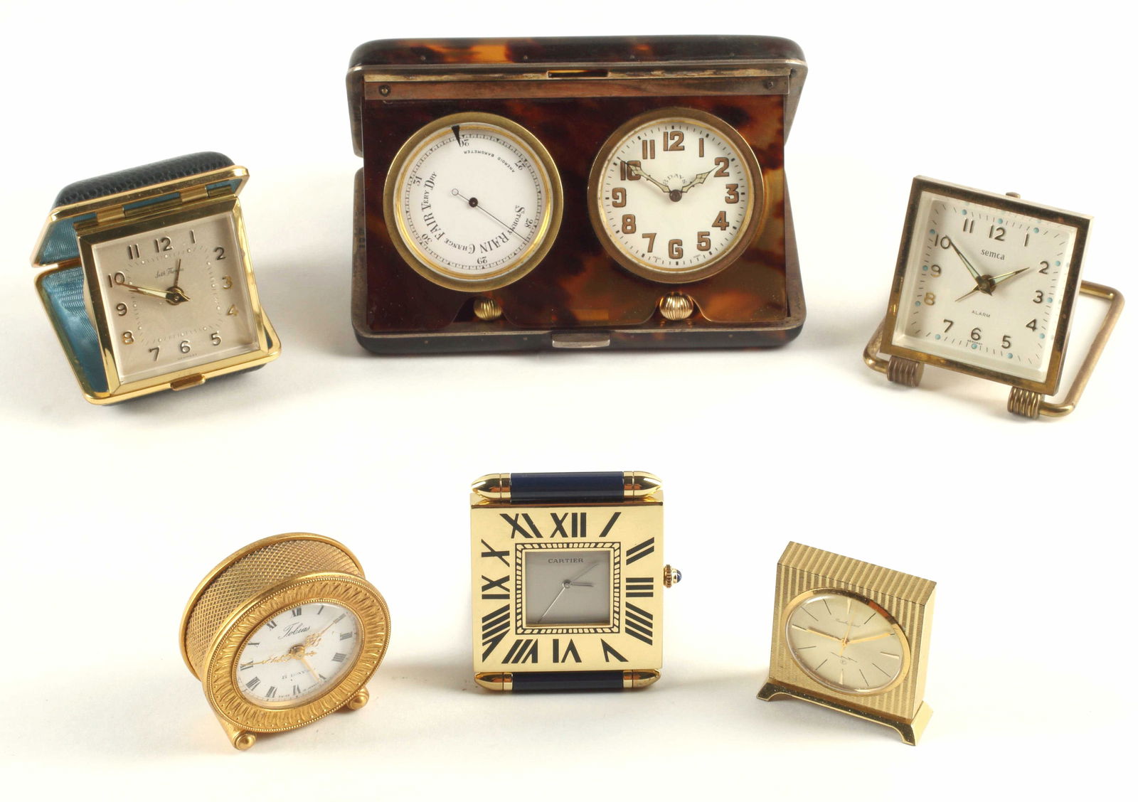 (6) Vintage Desk & Travel Alarm Clocks