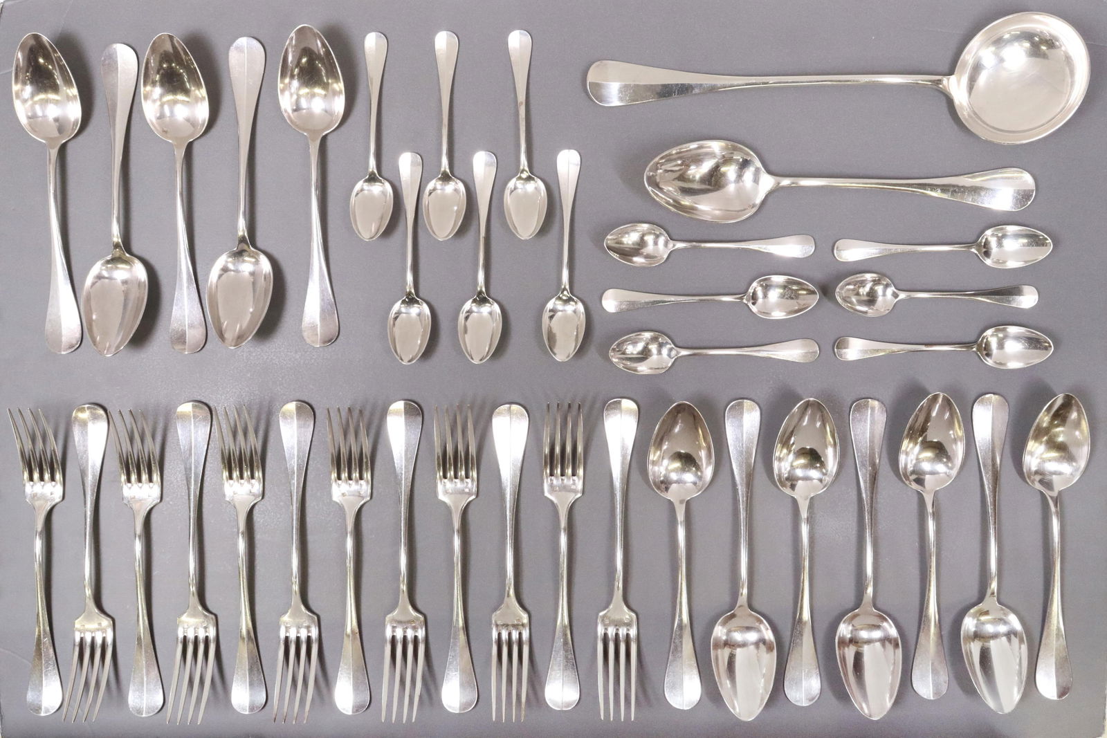 (38) French Silverplate Rattail Flatware Service Auction