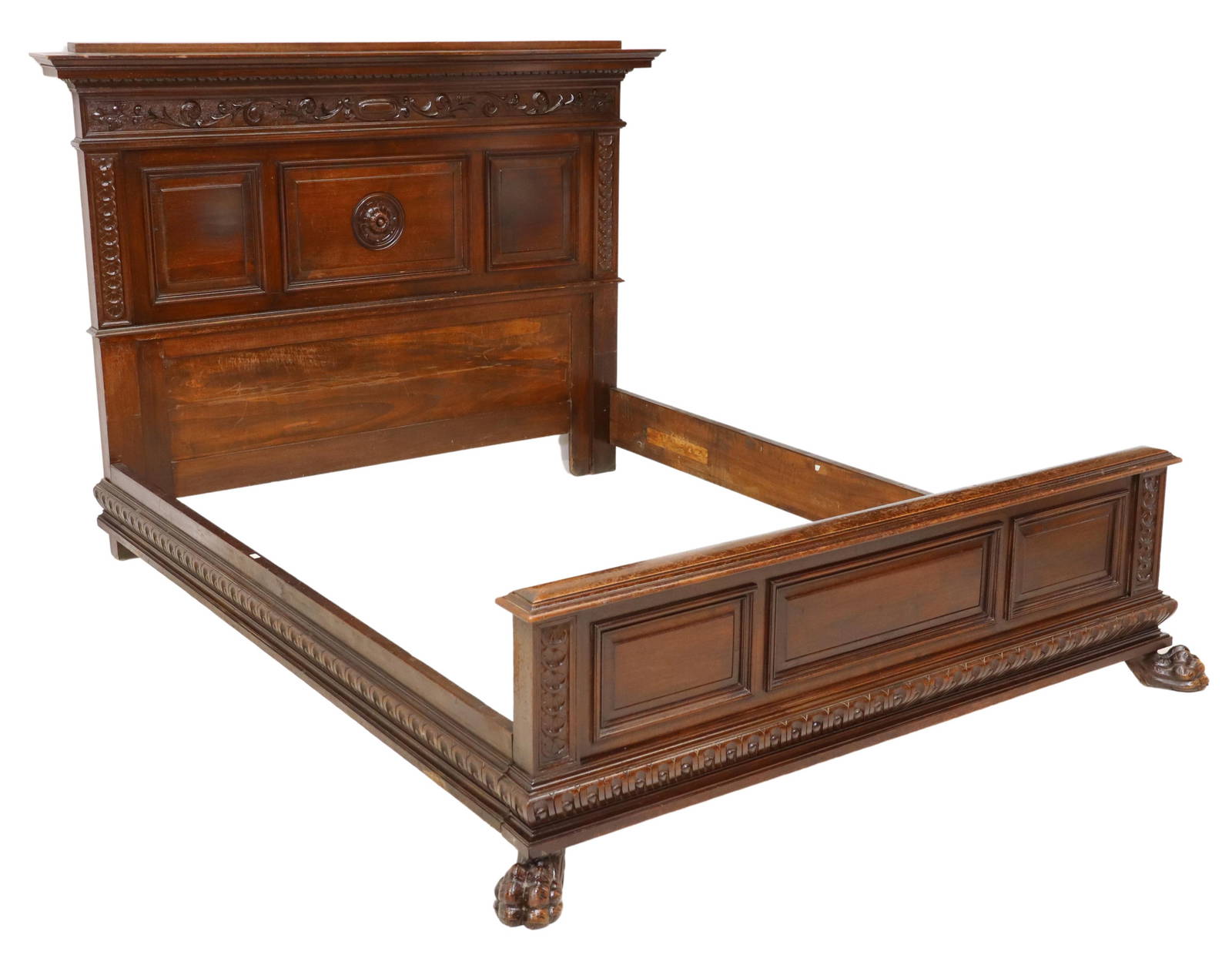 Italian Renaissance Revival Carved Walnut Bed Auction