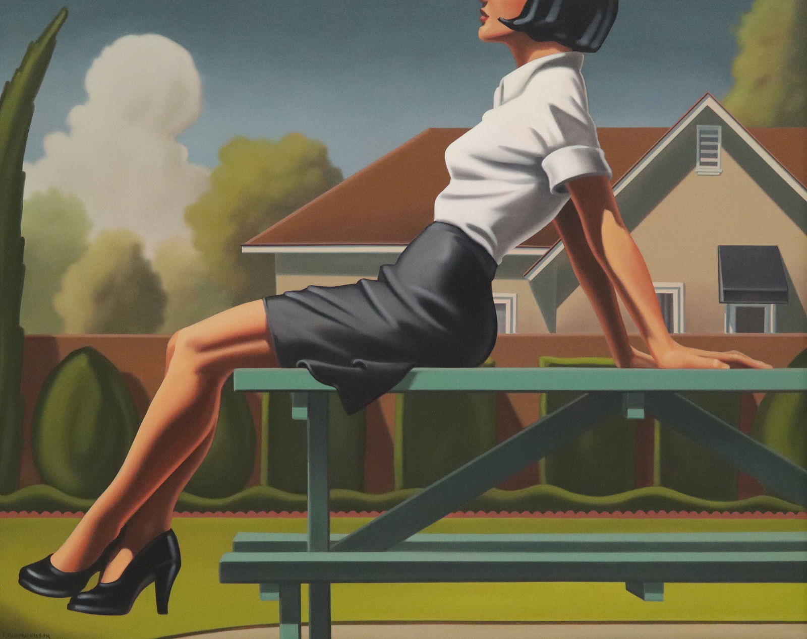 R. Kenton Nelson (b.1954) Oil Painting 'picnic' Auction