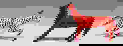 2) Alebrije Zebra & Horse Carvings, Oaxaca, Mexico Auction