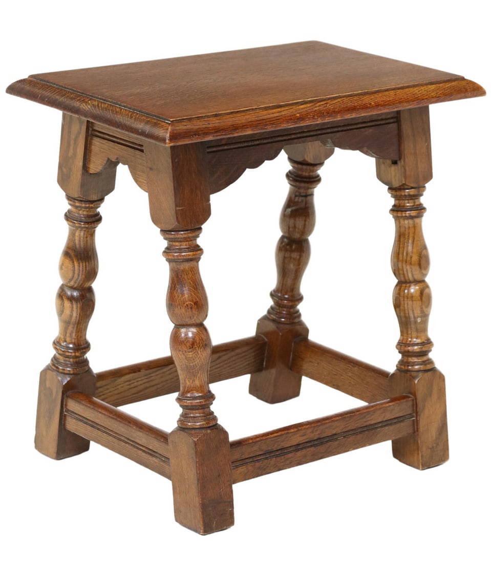 English Oak Taboret Stool Auction