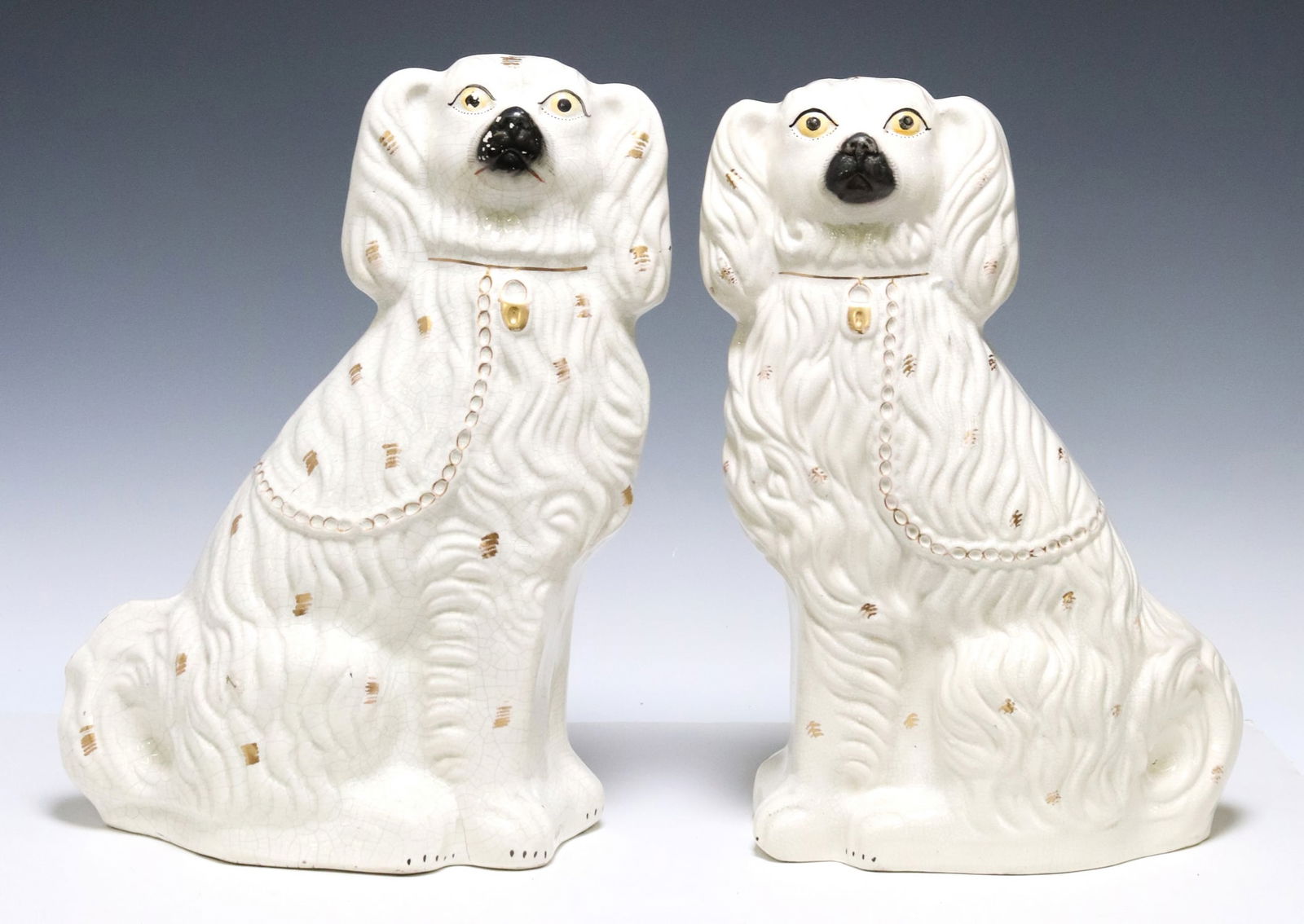 (2) English Victorian Staffordshire Mantel Dogs Auction