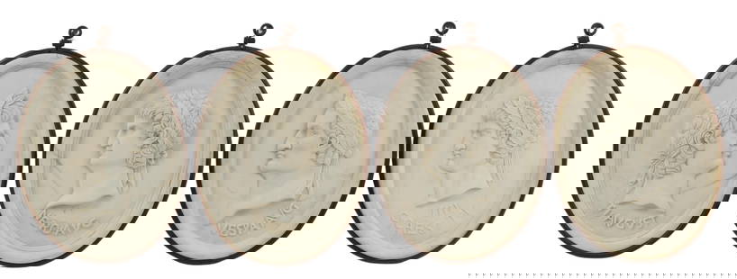 Two Sets Of Portrait Relief Plaques Of Roman Emperors