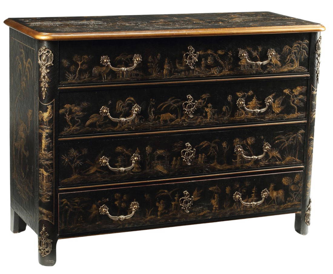 Baker Furniture Gilt & Black Lacquer Commode Auction