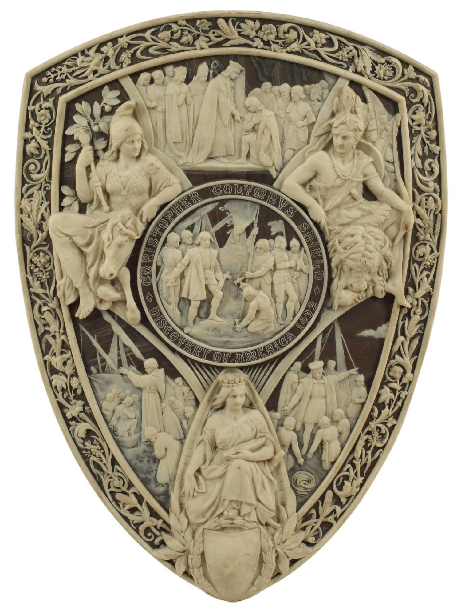 Christopher Columbus Quincentennial Wall Plaque Auction