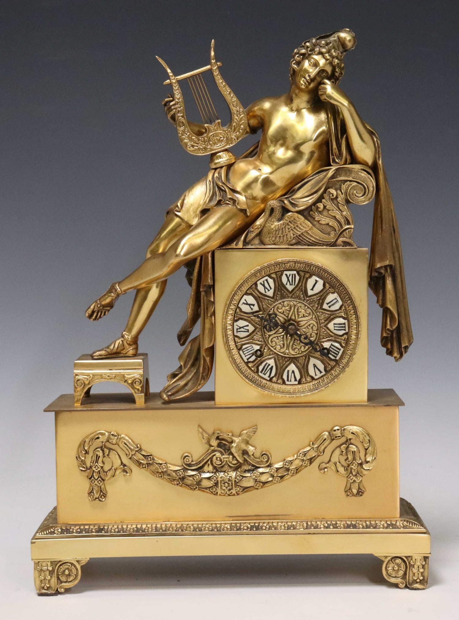 Empire Style Gilt-bronze Orpheus Mantel Clock Auction