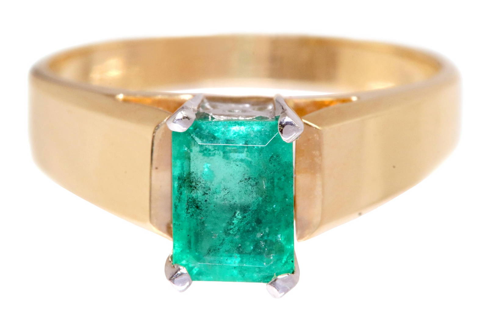 Estate 14kt Yellow Gold & 1ct Emerald Ring Auction