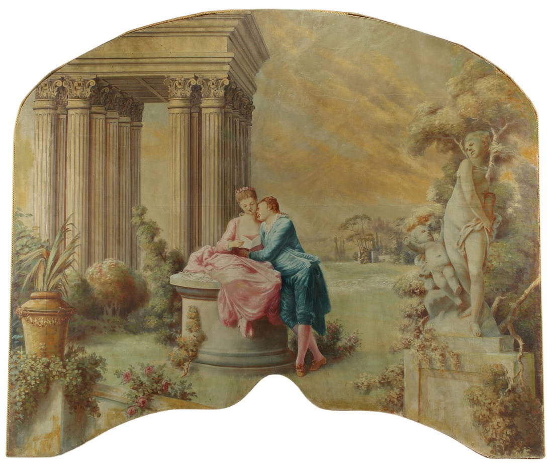 Architectural Rococo Style Painted Wall Panel Auction