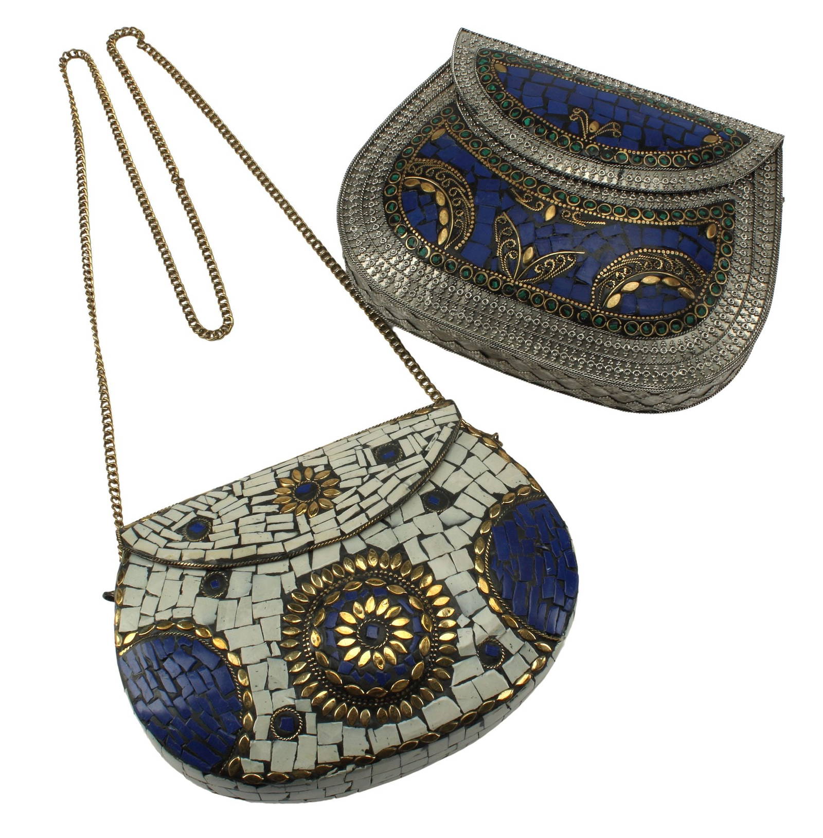 (2) Estate Mosaic Tile Inlaid Clutch Purses Auction