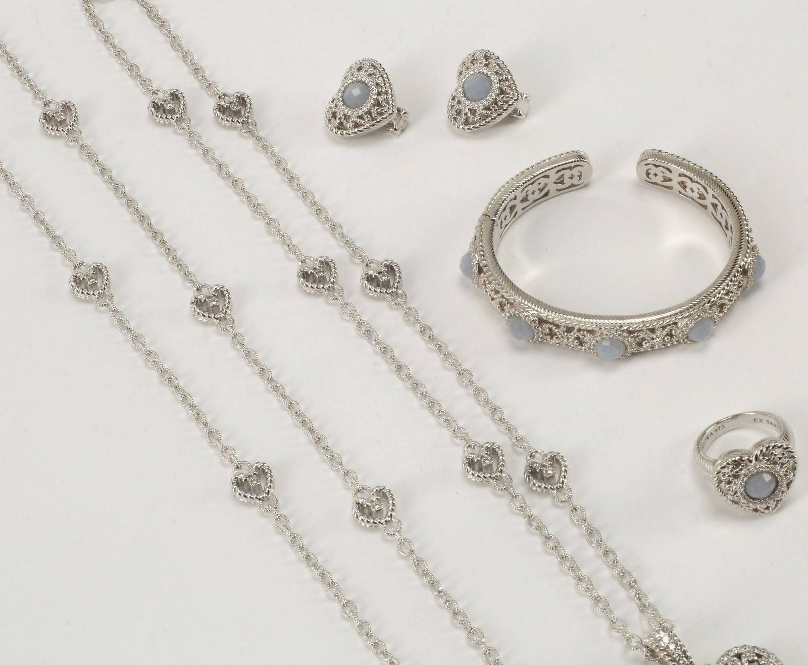 (5) Estate Designer Judith Ripka Sterling Silver & Gemstone Jewelry ...