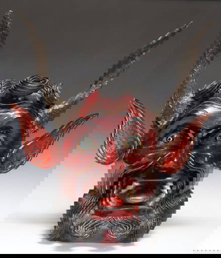 Large Mexican Folk Art Carved & Painted Diablo / Devil Mask