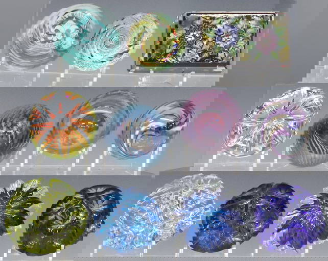 (11) Art Glass Paperweights, D. Macnaught, R. Eickholt, Maytum & Others