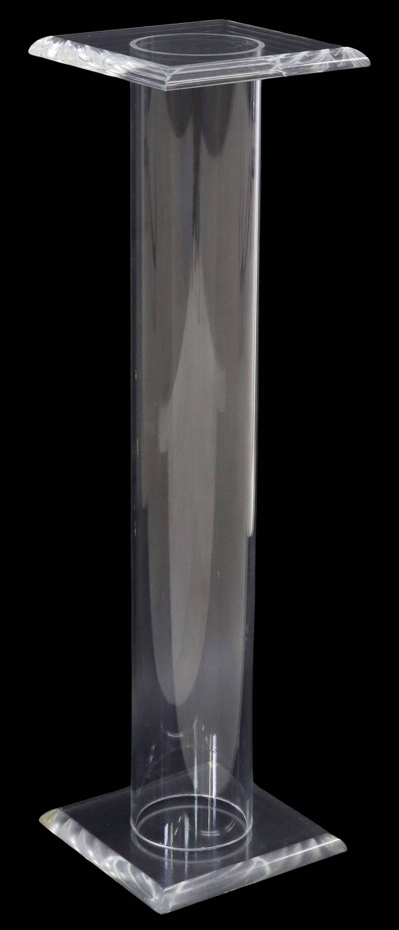 Contemporary Clear Acrylic Column Display Pedestal Auction