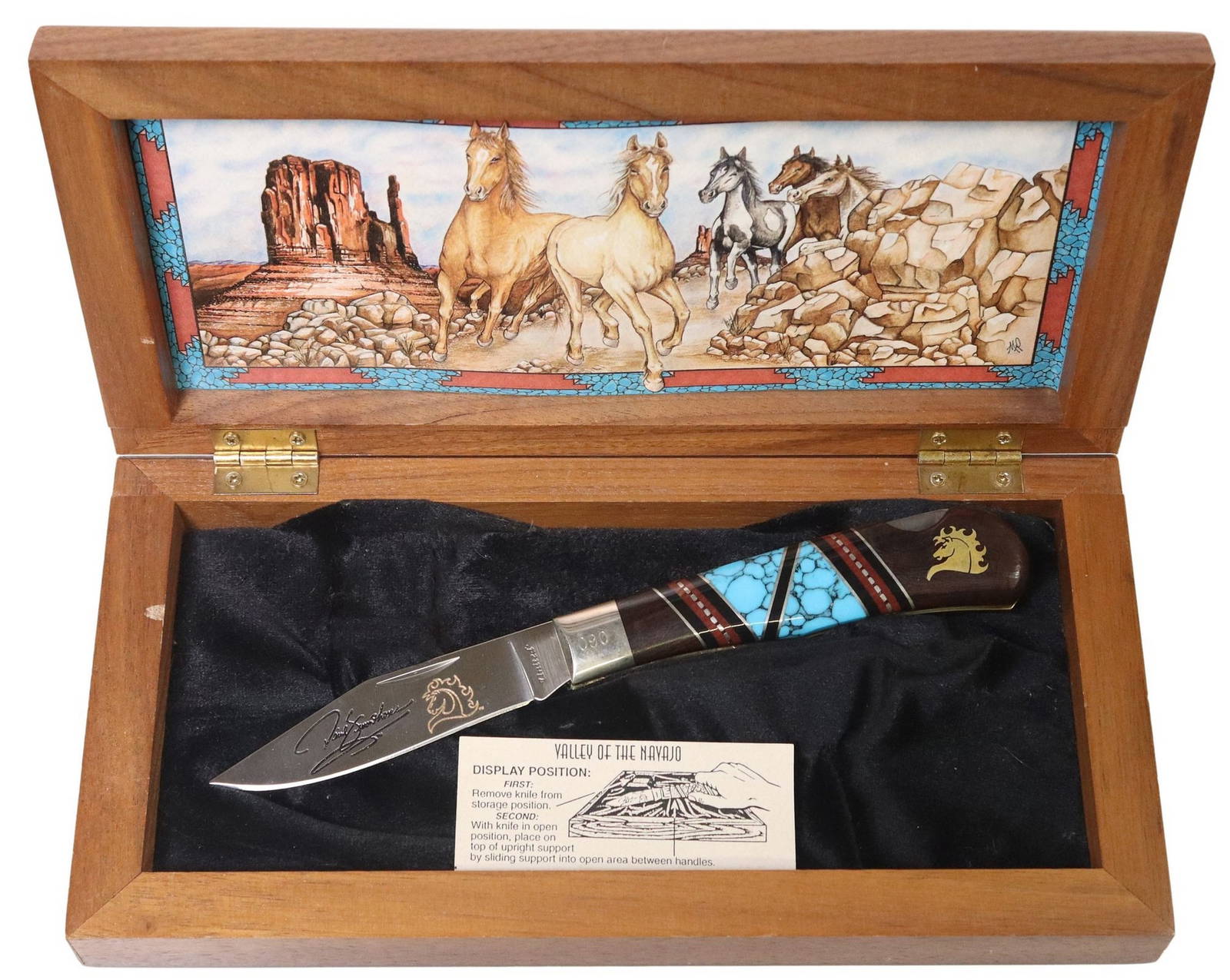David Yellowhorse Navajo Custom Knife, "valley Of The Navajo" Auction