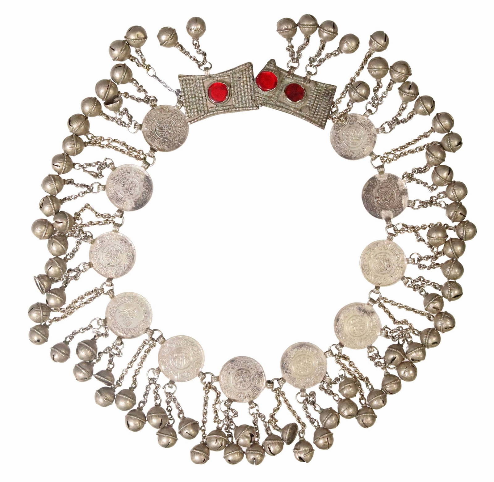 Bedouin Tribal Belt With North Yemeni Rial Coins & Bells Auction