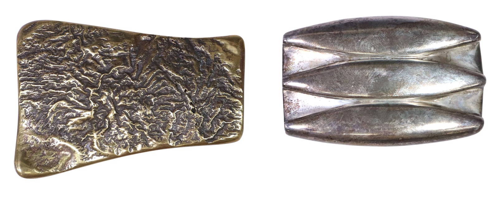 (2) Southwest Sterling Silver & Sand-cast Belt Buckles Auction