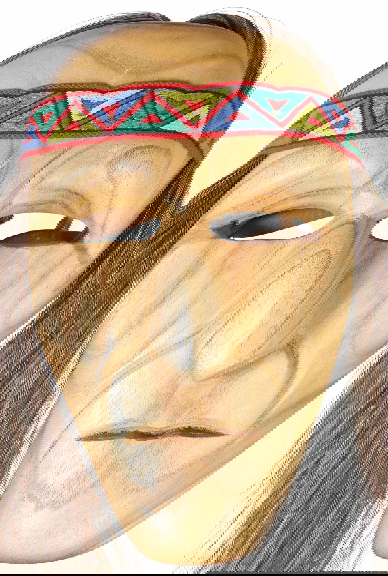 David Hornbuckle Native American Cherokee Long Hair Clan Carved Mask ...