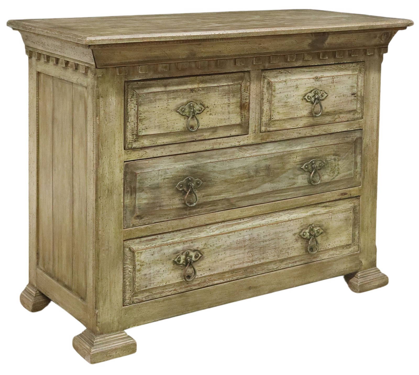 Rustic Painted & Distressed Chest Of Drawers Auction