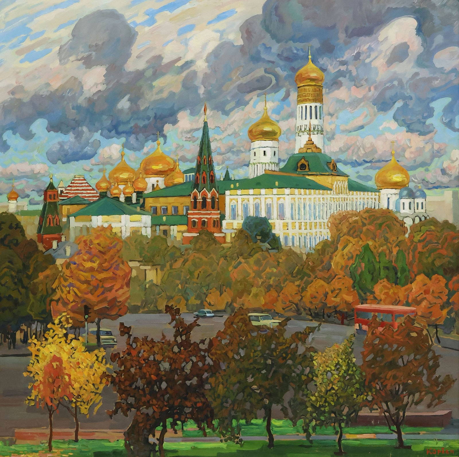 Vitaly Korban (1928-2010) South Bank View Of The Kremlin Oil Painting ...