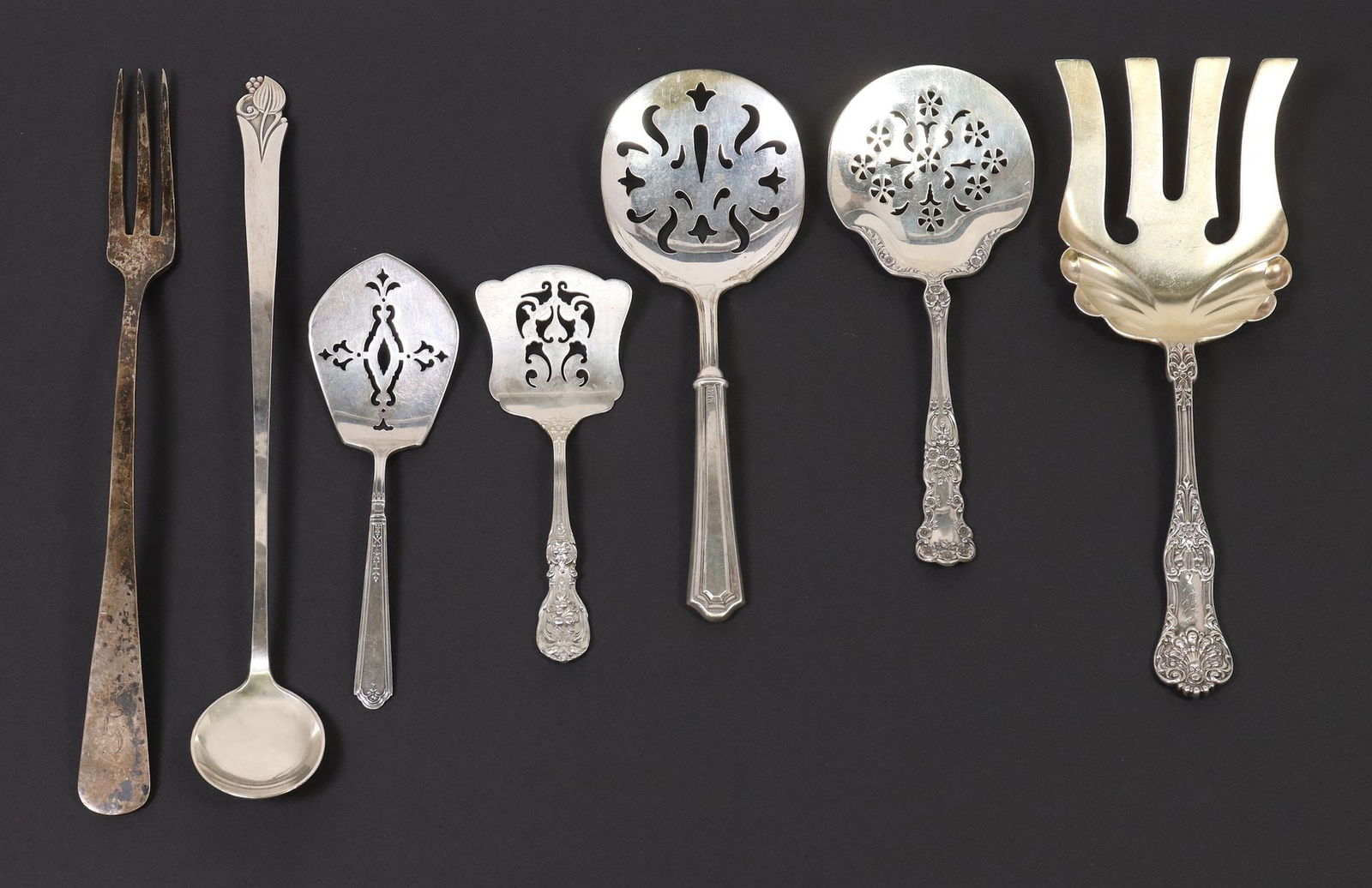 (7) Sterling Silver Service Flatware Auction