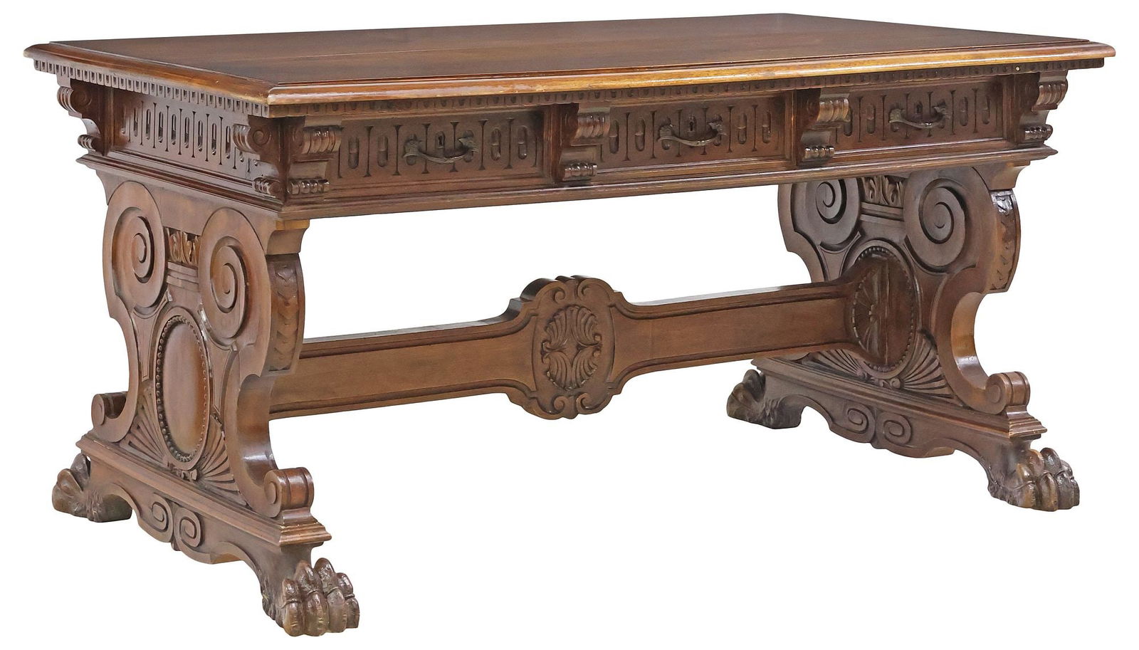 Italian Renaissance Revival Carved Walnut Library Table - Jul 20, 2025 ...