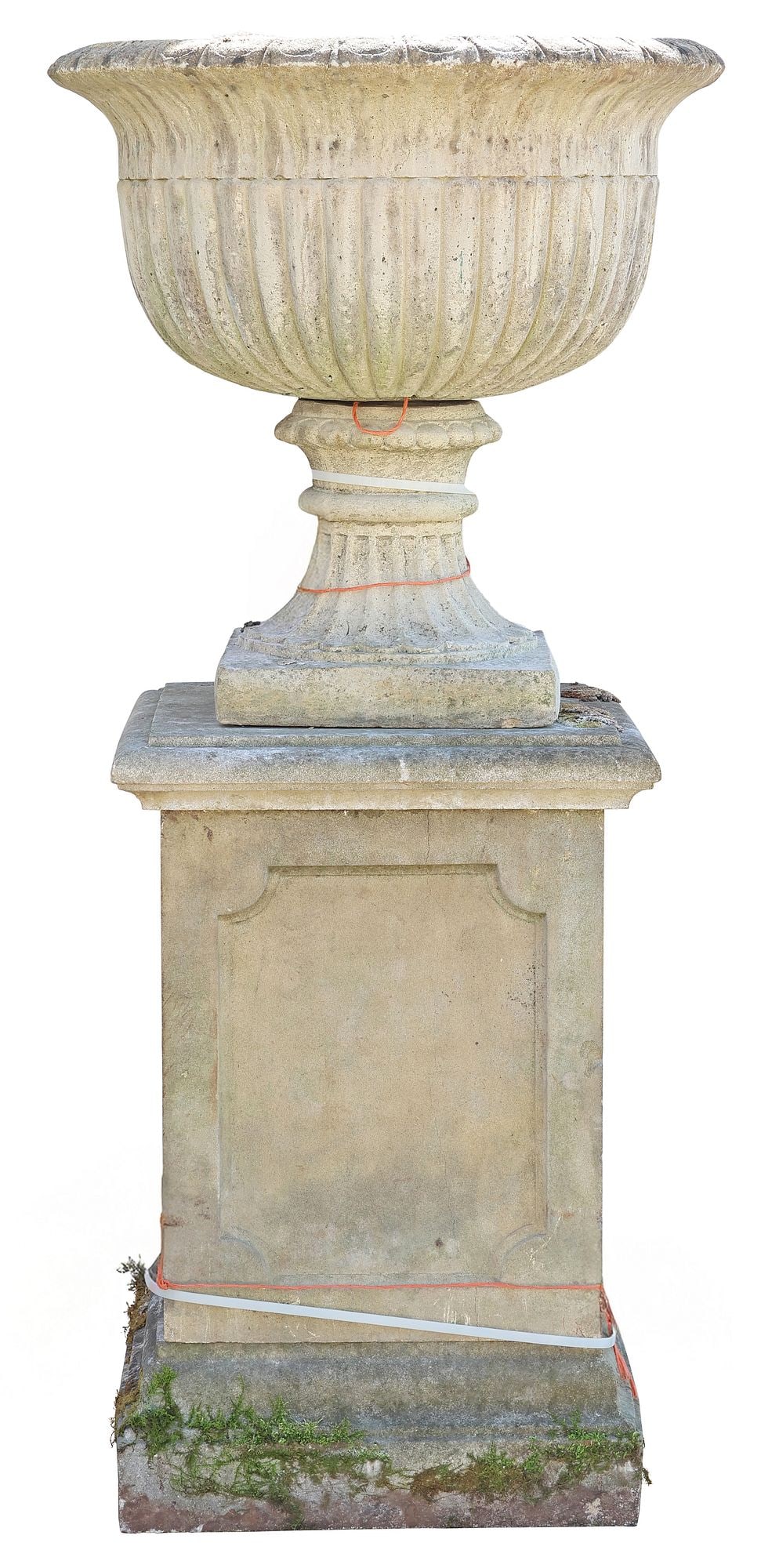 Cast Stone Garden Urn On Plinth, 25.25"diam - Jul 20, 2025 | Austin Auction Gallery In Tx