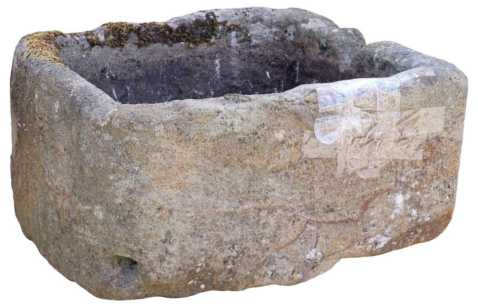 Large Rustic Stone Trough Or Garden Planter, 27.5"w Auction