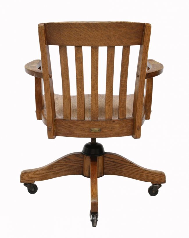 AMERICAN OAK SWIVEL OFFICE CHAIR, MURPHY CHAIR CO. : Lot 63