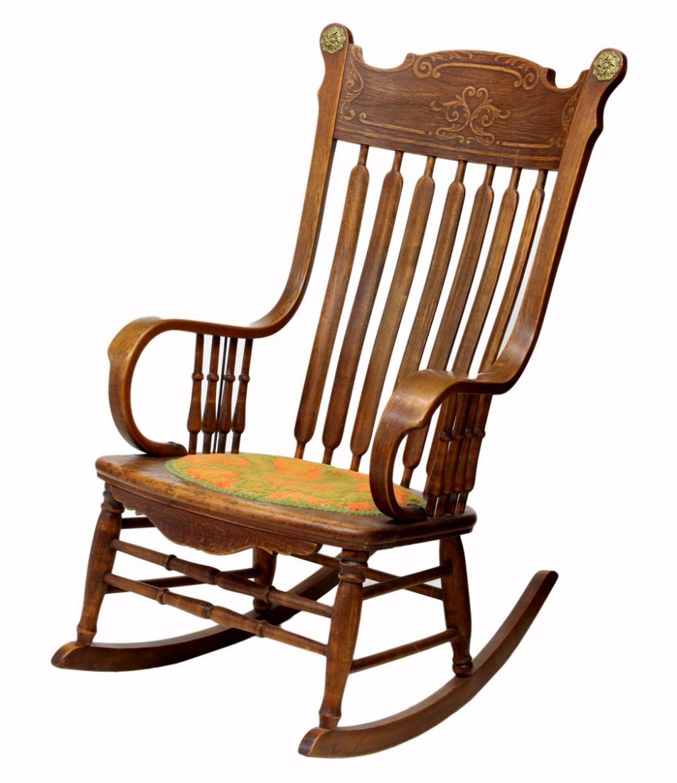 AMERICAN OAK PRESS BACK ROCKING CHAIR - Mar 03, 2013 | Austin Auction ...