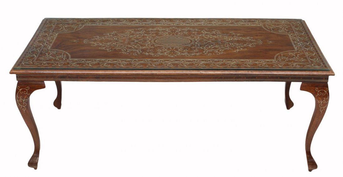 MIDDLE EASTERN ARABESQUE INLAID COFFEE TABLE