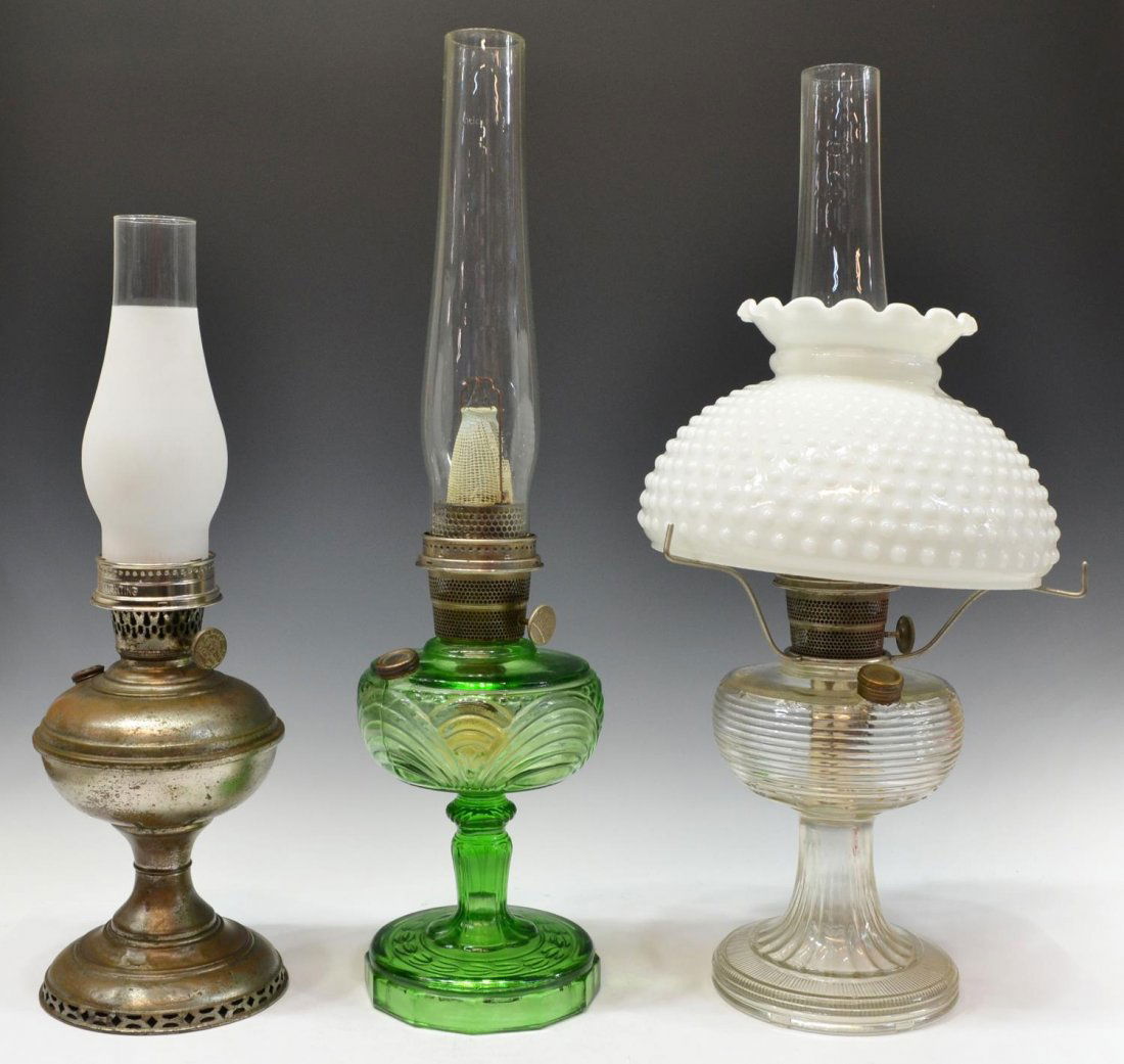 (3) VINTAGE ALADDIN KEROSENE LAMPS, MODELS B & 6