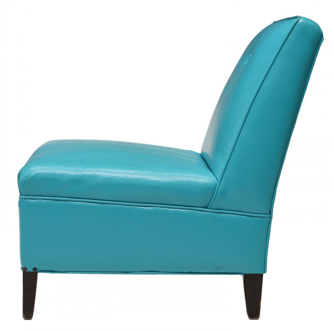 (2) MID-CENTURY MODERN TURQUOISE SIDE CHAIRS