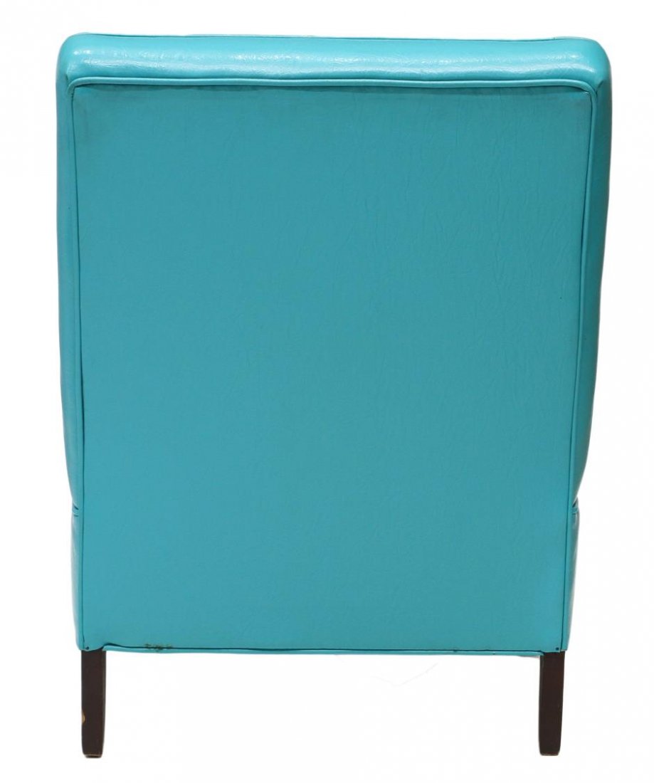 (2) MID-CENTURY MODERN TURQUOISE SIDE CHAIRS