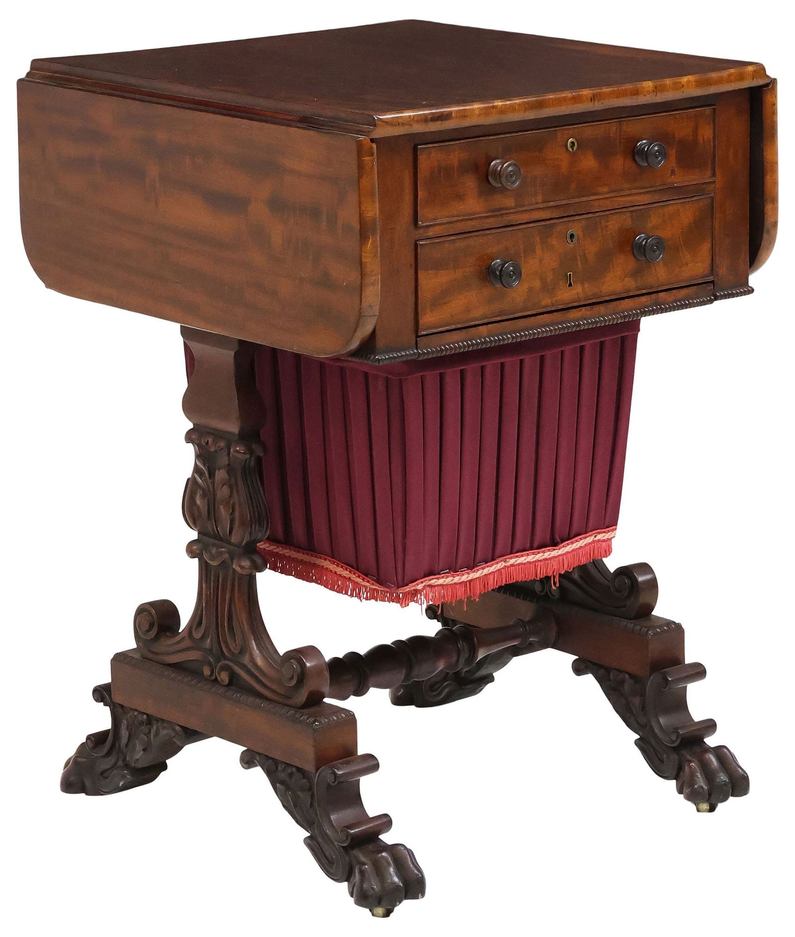 Fine English Regency Mahogany Work Table With Writing Slide Auction