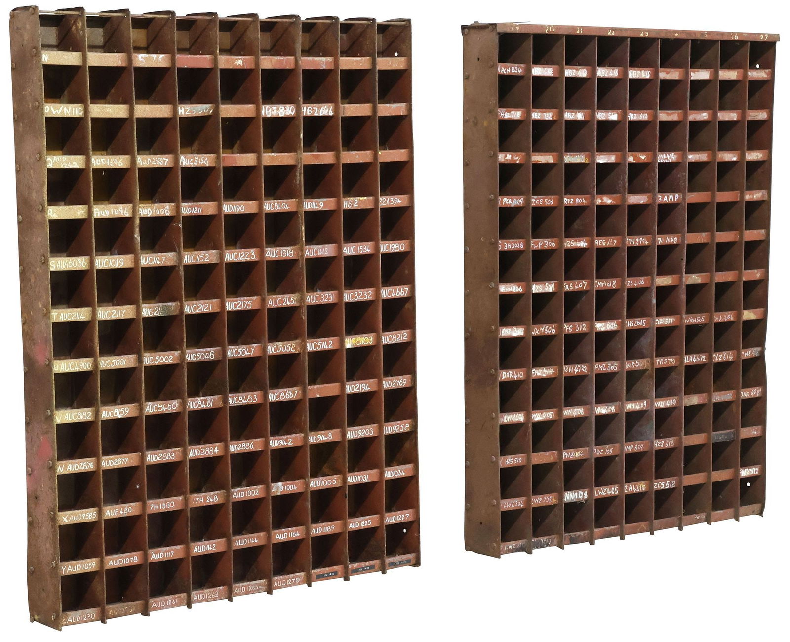 (2) Industrial Metal Storage Pigeonholes, 36" X 48" Auction