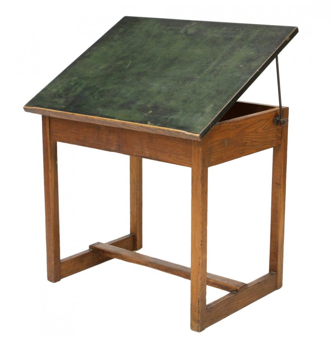 Antique Oak Tilt Top Drafting Table
