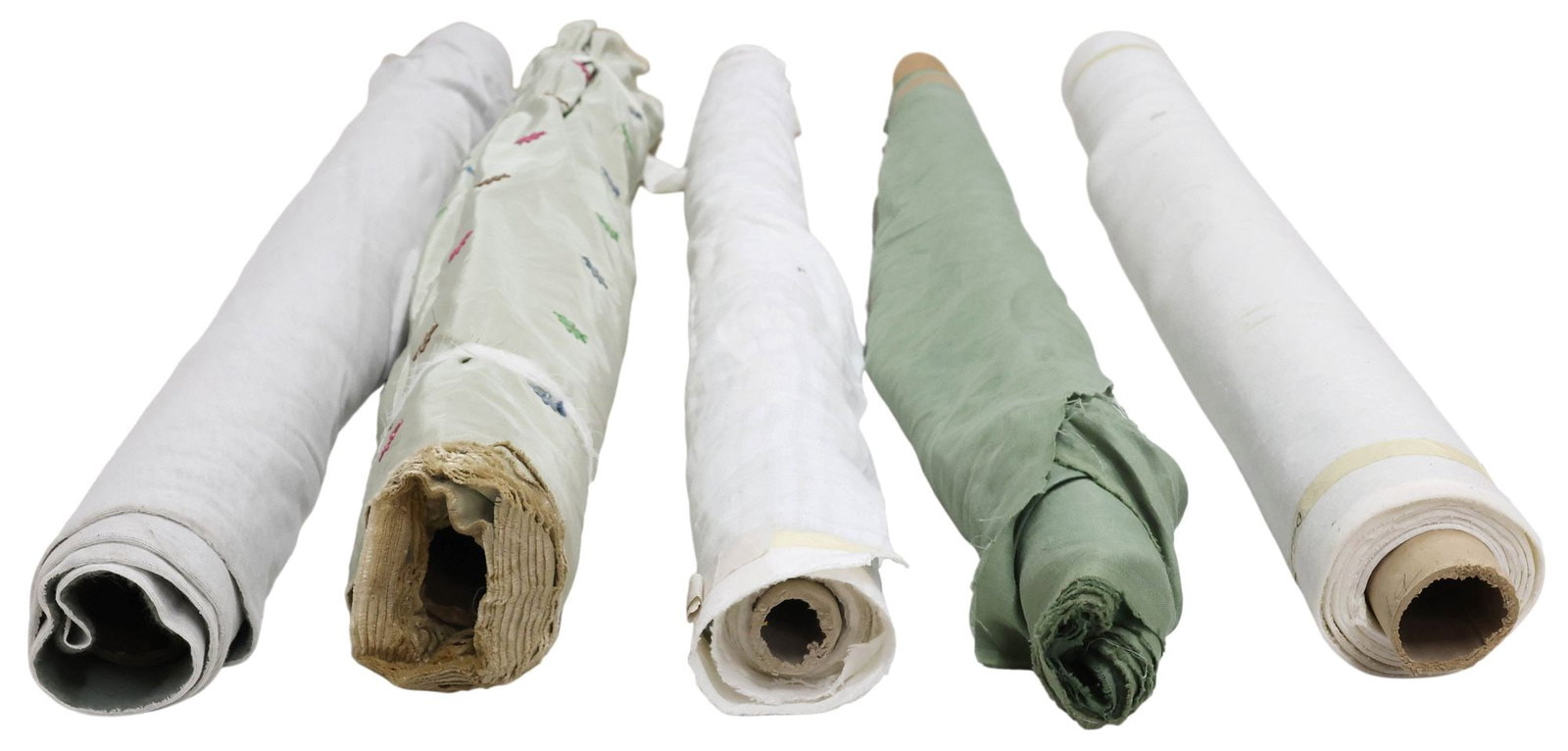 (5) Collection Of Green Upholstery Fabric Bolts, 1 Richard Smith For ...