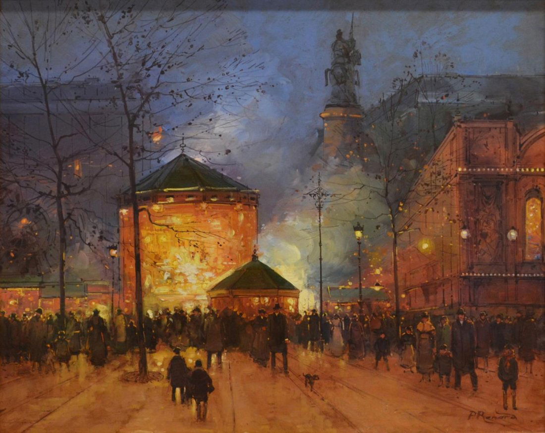PAINTING, PARIS NIGHT, PAUL RENARD (B. 1941)