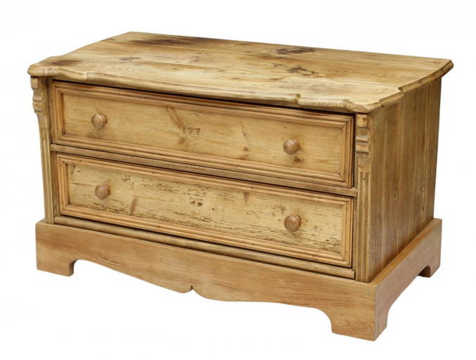 Pine Two Drawer Low Chest