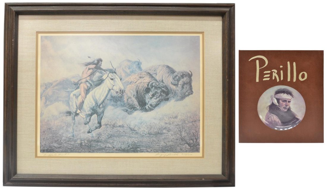 (2) GREGORY PERILLO WESTERN ART & COLLECTORS PLATE