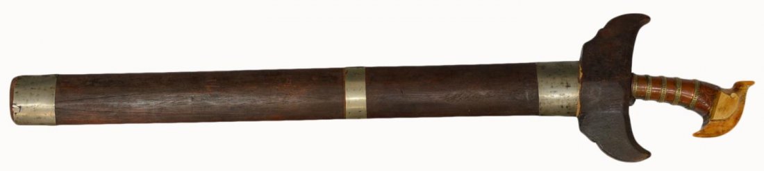 ANTIQUE IVORY SRAIGHT BLADE KRIS KNIFE, SWORD