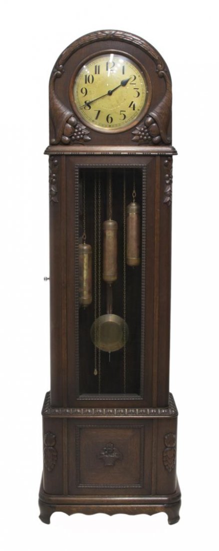 GERMAN TALL CASE GRANDFATHER CLOCK
