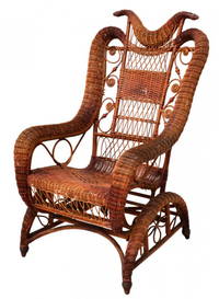 VICTORIAN WICKER PLATFORM ROCKING CHAIR - Aug 30, 2014 | Austin Auction ...